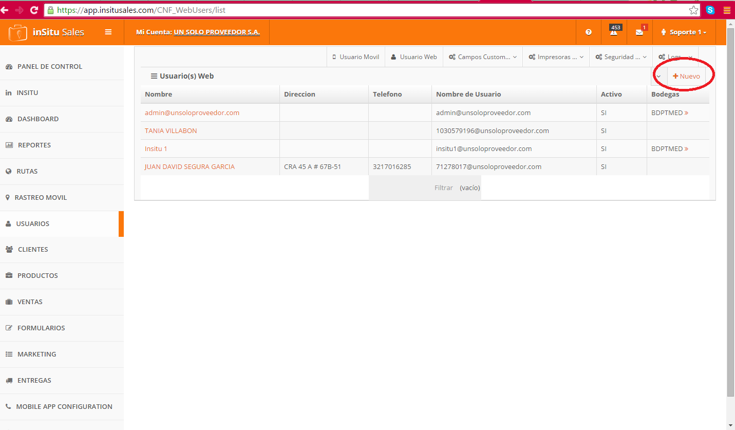 ¿Cómo crear un usuario web? – Centro de Ayuda Insitu Sales